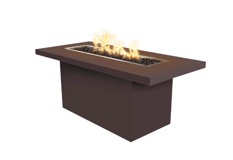 72" Rectangular Bella Fire Table in Powder Coated Steel by the Outdoor ...