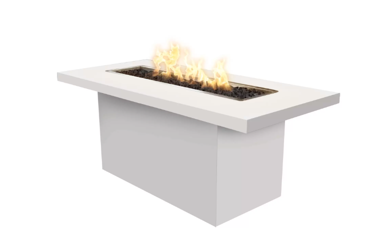 60" Rectangular Bella Fire Table in Powder Coated Steel by the Outdoor ...