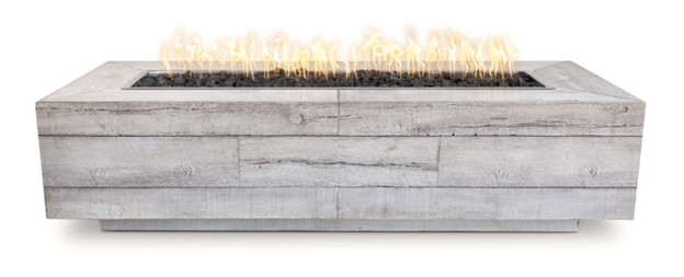 96" Catalina Fire Pit in GFC Wood Grain by The Outdoor Plus – Luxe Heat ...
