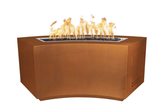 60" Dixie Curved Fire Pit in Corten Steel by The Outdoor Plus – Luxe ...