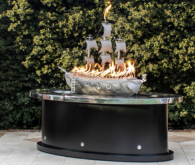 72" La Pinta Fire Table in Powder Coat by The Outdoor Plus (Match Lit ...