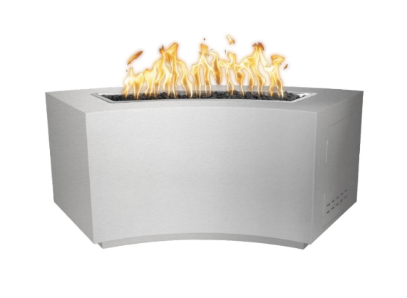 60" Dixie Curved Fire Pit in Stainless Steel by The Outdoor Plus – Luxe ...